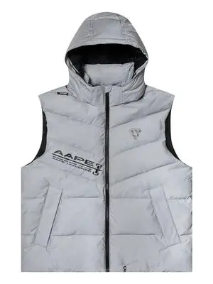 AAPE BY *A BATHING APE Moonface Patch Down Vest 'grey/green' Grey