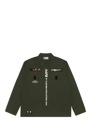 AAPE Logo Work Shirt 'khaki/dark - Tan