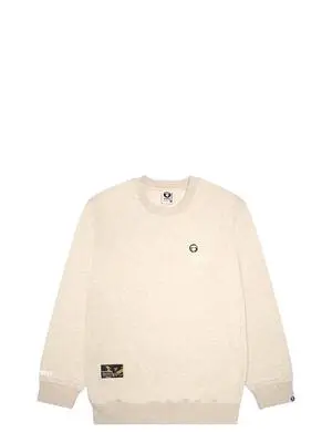 AAPE Moonface Camo Patch Sweatshirt 'beige/heather - Tan