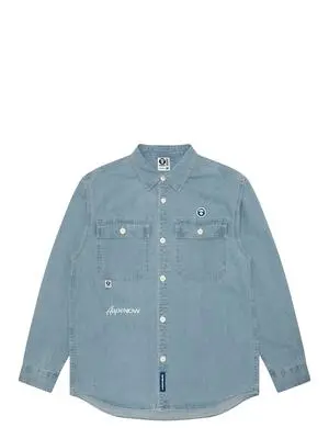 AAPE BY *A BATHING APE Moonface Patch Pockets Shirt 'blue/light' Blue
