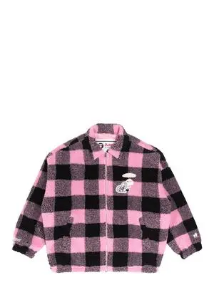 AAPE BY *A BATHING APE Moonface Plaid Fleece Zip Jacket 'multi/pink' Multicolor