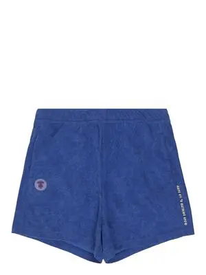 AAPE Moonface Patterned Textured Sweat Shorts /dark - Blue