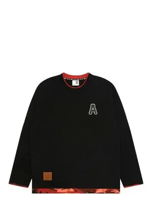 AAPE Embroidered Long Tee - Black