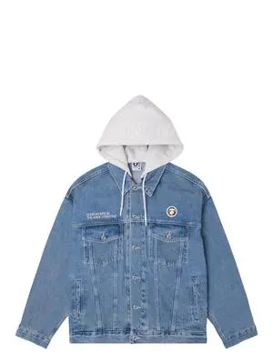 AAPE Moonface Reversible Panelled Hooded Jacket - Blue