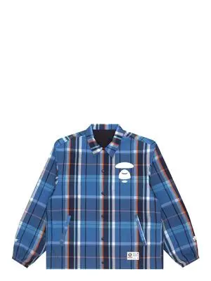 AAPE BY *A BATHING APE Moonface Reversible Check Jacket 'blue/white' Blue