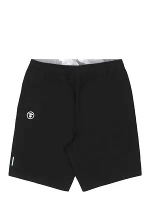 AAPE Moonface Embroidered Reversible Camo Shorts - Black