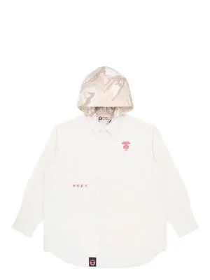AAPE Hooded Moonface Embroidered Shirt 'ivory - Cream