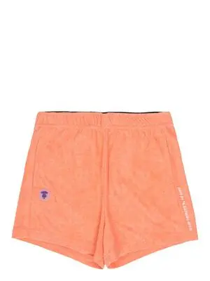 AAPE Moonface Patterned Textured Sweat Shorts - Orange