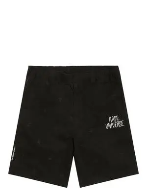 AAPE Unvs Moonface Logo Shorts - Black