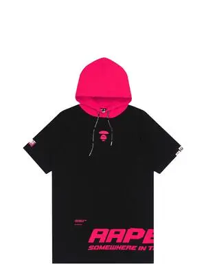 AAPE Colour Block Hooded Tee Dress - Black