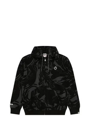 AAPE Now Clover Moonface Zip-up Hoodie /multi - Black