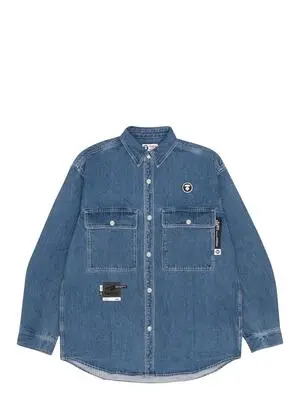 AAPE BY *A BATHING APE Moonface Chest Pocket Shirt 'blue' Blue