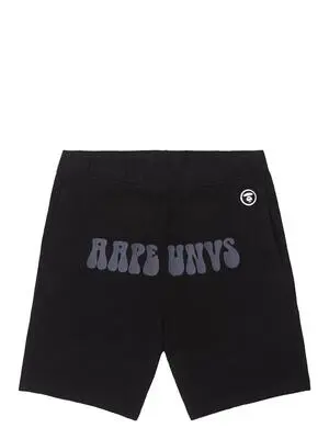 AAPE Moonface Patch Jacquard Logo Shorts - Black