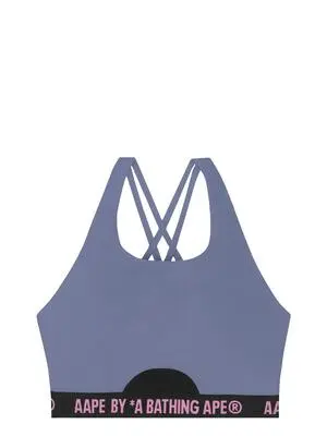 AAPE BY *A BATHING APE Moonface Logo Hem Bra Top 'blue/dark' Blue