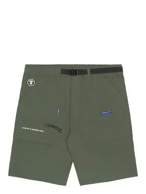 AAPE BY *A BATHING APE Moonface Belted Shorts 'khaki/dark' Tan