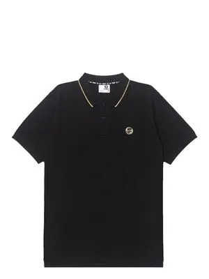 AAPE Moonface Patch Tipped Polo - Black