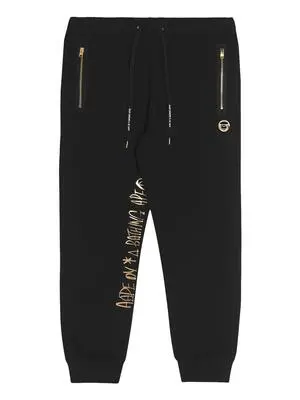 AAPE Moonface Printed Sweatpants - Black