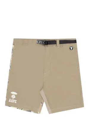 AAPE Moonface Belted Camo Shorts 'beige - Tan