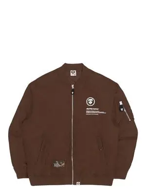 AAPE Moonface Zipped Bomber Jacket /dark - Brown