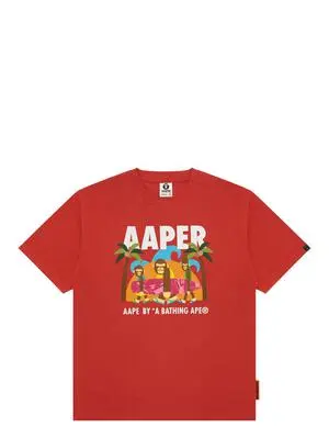 AAPE R Graphic Tee /orange - Red