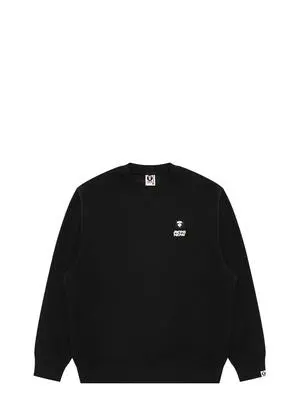 AAPE Now Moonface Crew Neck Sweatshirt - Black