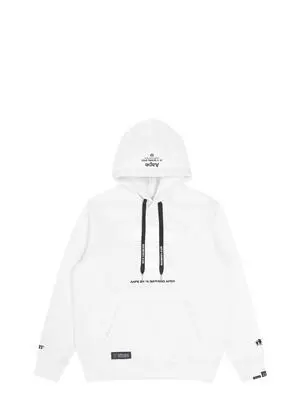 AAPE Moonface Embossed Relaxed Hoodie - White