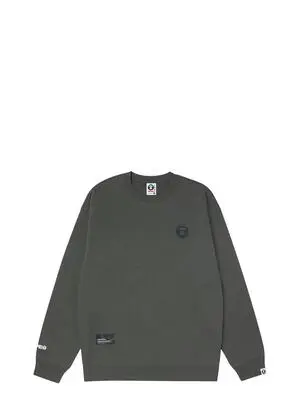AAPE Moonface Patch Sweatshirt 'khaki/grey - Tan