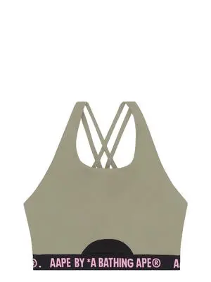 AAPE Moonface Logo Hem Bra Top 'beige/dark - Tan