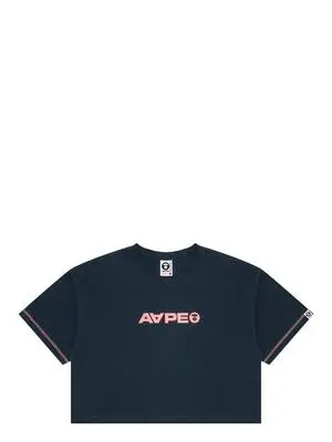 AAPE Moonface Cropped Tee /blue - Grey