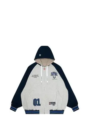 AAPE Moonface Embroidered Reversible Zip-up Hoodie 'navy - Blue