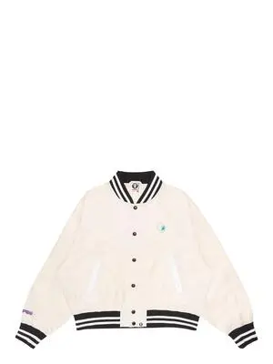 AAPE Moonface Embroidered Bomber Jacket 'ivory - Cream