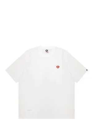 AAPE Moonface Heart Patch Tee - White