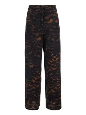 MOMONI Momonì High-Waist Silk & Elastane Straight-Leg Pants