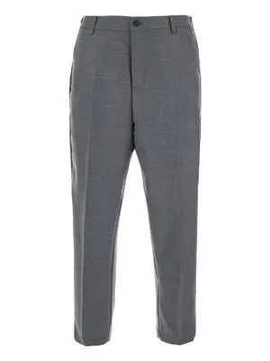 GRIFONI Grifoni Men's Brushed Wool Pants With Side Pockets And Classic Hem