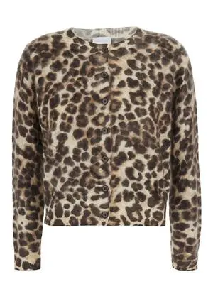 SOLOCASCMIR Macula Brushed Cashmere V-neck Cardigan With Button Front - Brown
