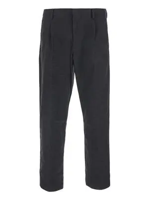 NN.07 High-waist Wool Straight-leg Pants With Side Welt Pockets - Grey