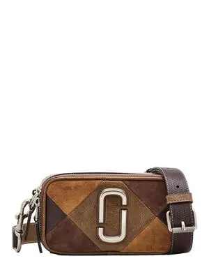 Marc Jacobs The Suede Patchwork Snapshot Bag In Brown Multi
