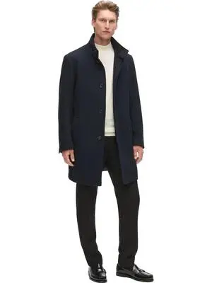 Karl Lagerfeld High-stand Collar Coat Navy