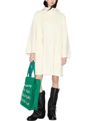 Max & Co. Emblema Double Woven Wool Hooded Parka - Wool White
