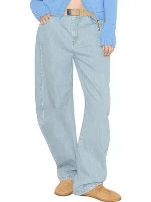 Max & Co. Mcocandtore Mid Rise Barrel Leg Jeans - Light Blue