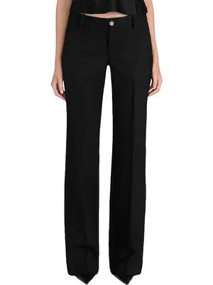 FRAME The Low Wool Pinstripe Trousers - Black Shadow