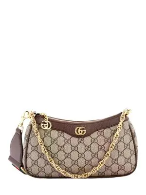Gucci Ophidia Charm Shoulder Bag Gg Coated Canvas Small Crossbody Bag - Brown