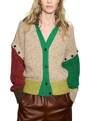 Max & Co. Fiabe Wool Detachable Sleeve Cardigan - Green