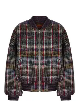 Missoni Wool Bomber Jacket With Check Motif - Multicoloured