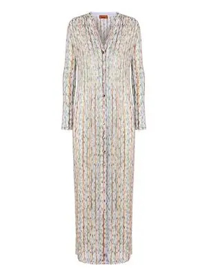 Missoni Cardigan In Ribbed Viscose Blend With Sequins - Multicoloured