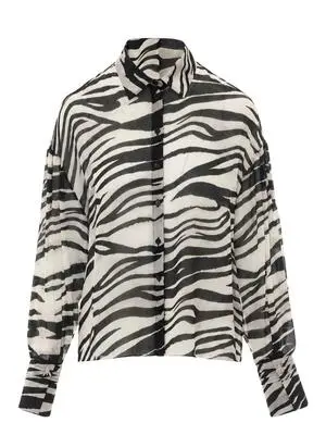 Patrizia Pepe Sheer Zebra Shirt - No