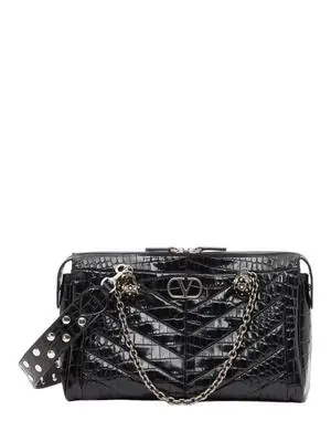 Valentino Garavani Logo Shoulder Bag - Black
