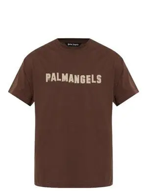Palm Angels Logo Print T-shirt - Brown