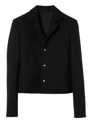 Celine Shrunken Jacket In Wool - Black