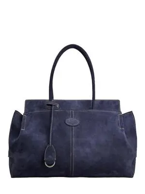 TOD'S Di Bag Shopping Bag In Suede Medium - Blue